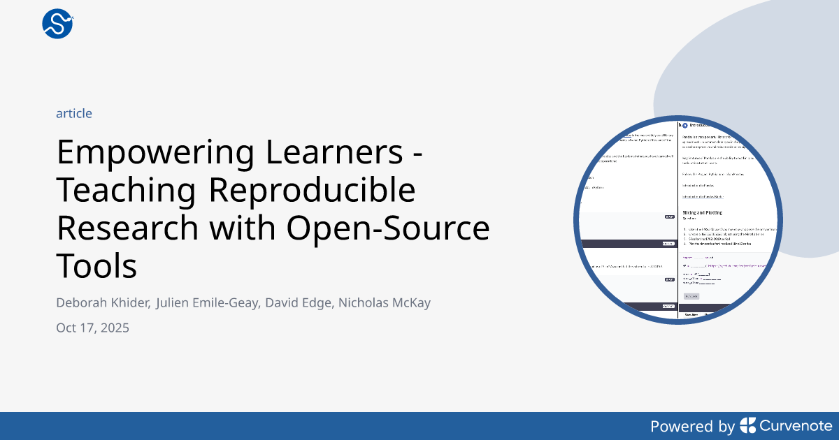 Empowering Learners - Teaching Reproducible Research with Open-Source ...